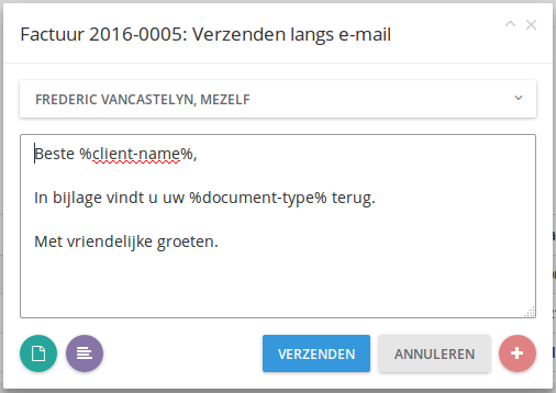 E-mails versturen : EenvoudigFactureren